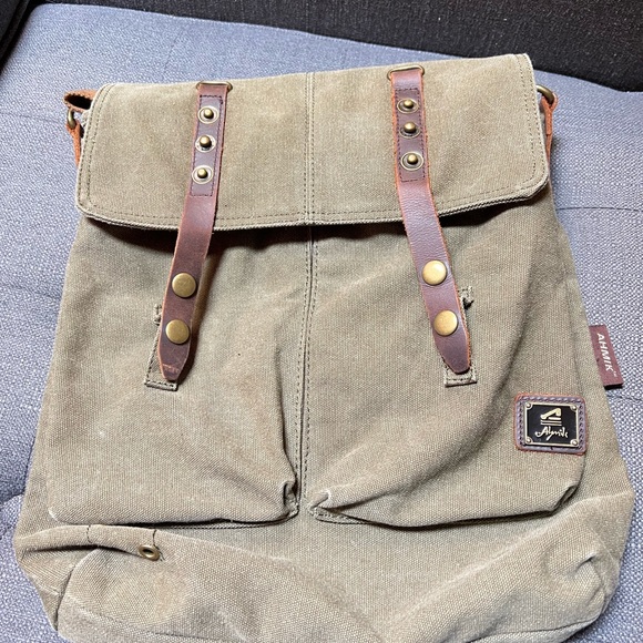 Fossil | Bags | Ahmik Green Canvas Messenger Bag | Poshmark